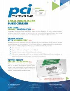 PCI Group | Certified Mail Restricted Delivery & Delivery Confirmation