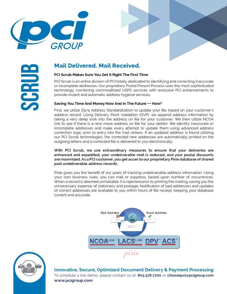 Data Address Hygiene Scrubbing — PCI Group